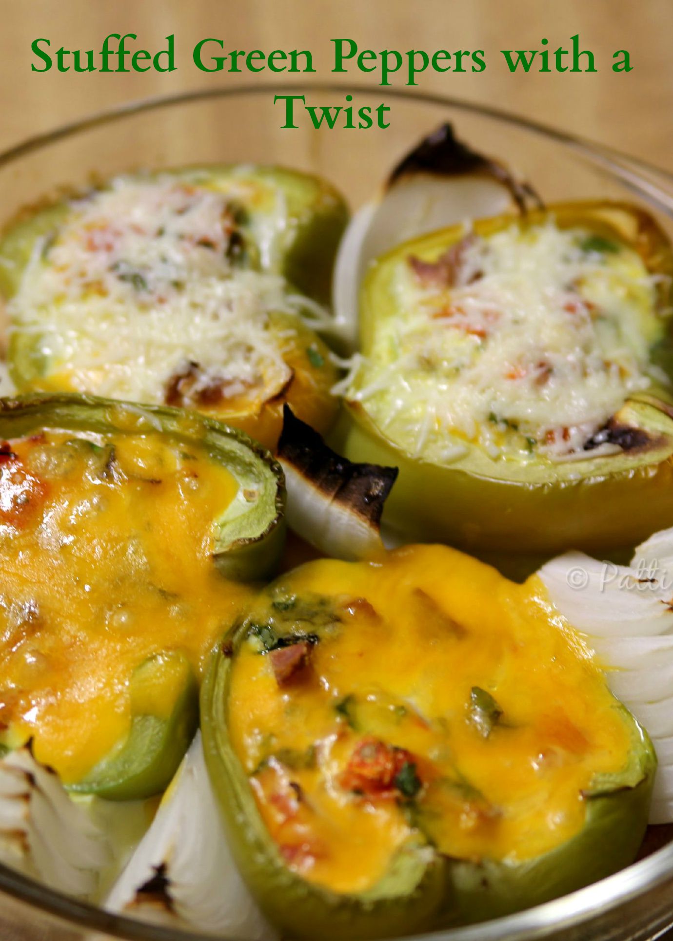 Baked Green Peppers with a Twist